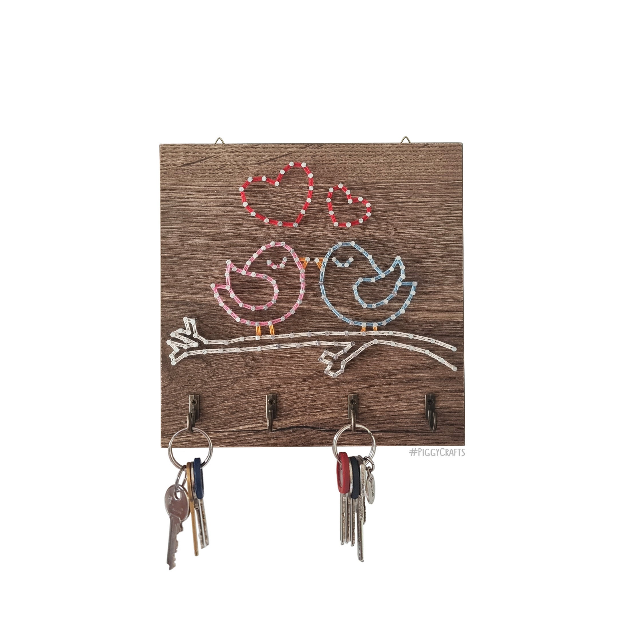 Key Holder Lovely Birds String Art Key Rack Organized Home Entryway ...