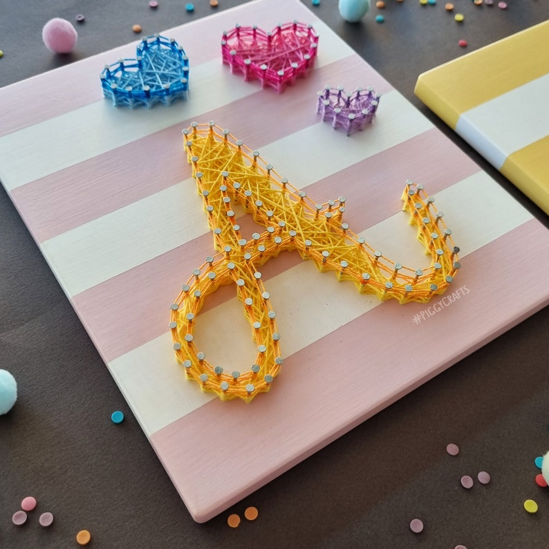 Monograms String Art Stripes Monogram Sign Colorful Art Personalized Wooden Sign Nursery Room ...