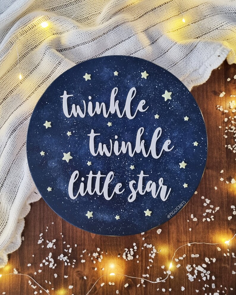 Twinkle Twinkle Little Star Nursery Room Baby Shower Gift Space Theme ...