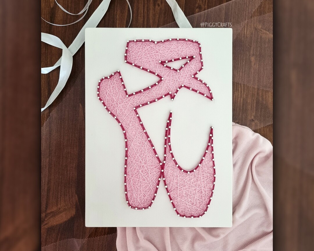 Pointe Shoes Ballet Shoes Ballerina String Art Girl's Bedroom Nursery ...