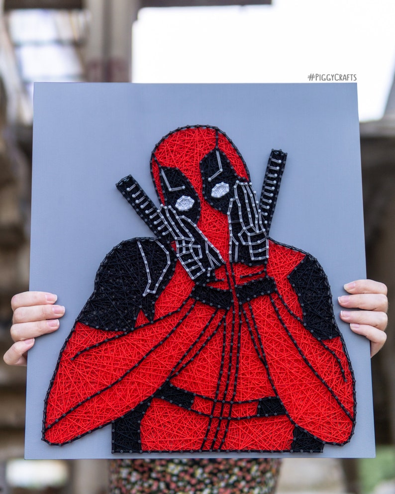 Deadpool String Art Marvel Comics Superhero - Etsy