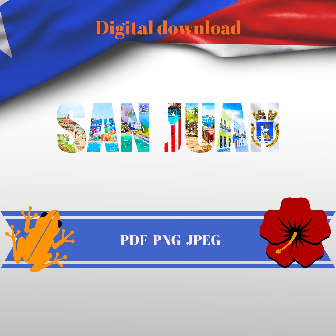 San Juan Puerto Rico Letters Digital File Clear Background - Etsy