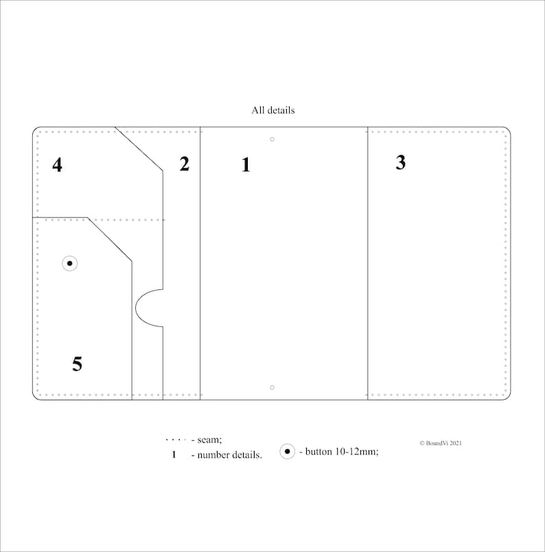 Leather Notebook A5 Pattern PDF Pattern Leather Organizer - Etsy