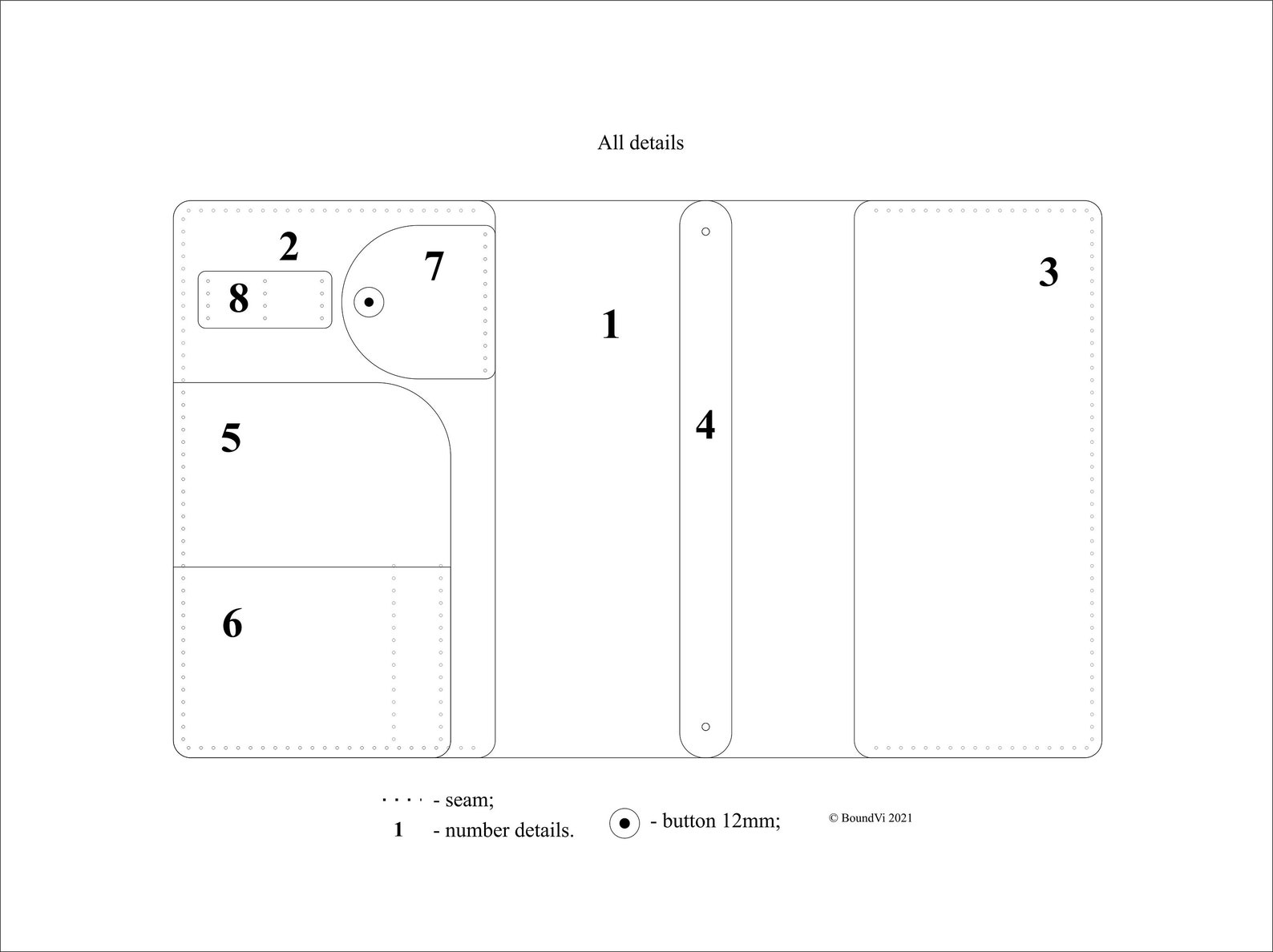 Template Leather Notebook, Leather Notebook A5 Pattern, PDF Pattern ...