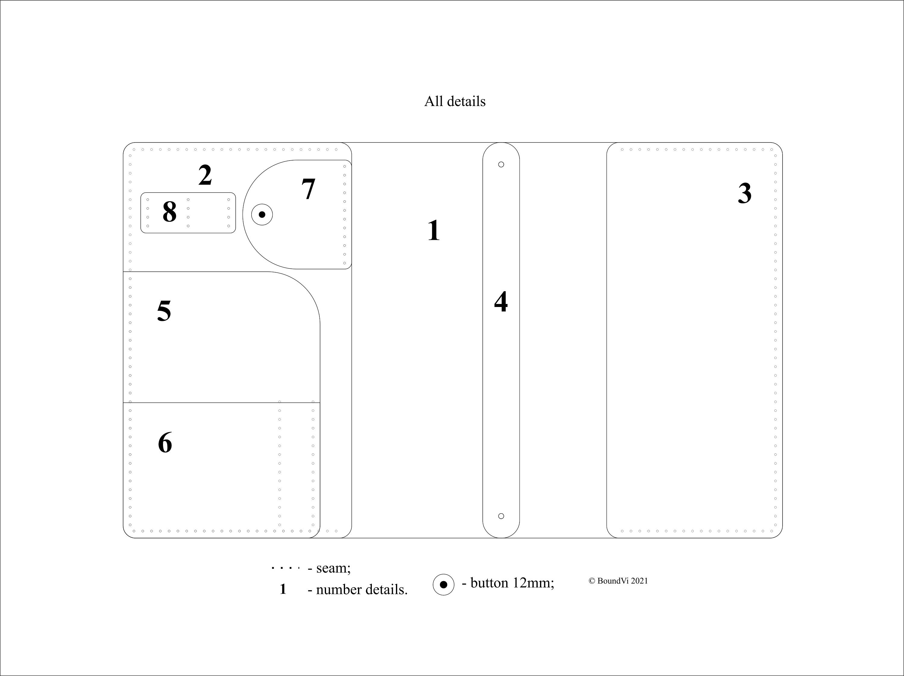 Template Leather Notebook, Leather Notebook A5 Pattern, PDF Pattern ...