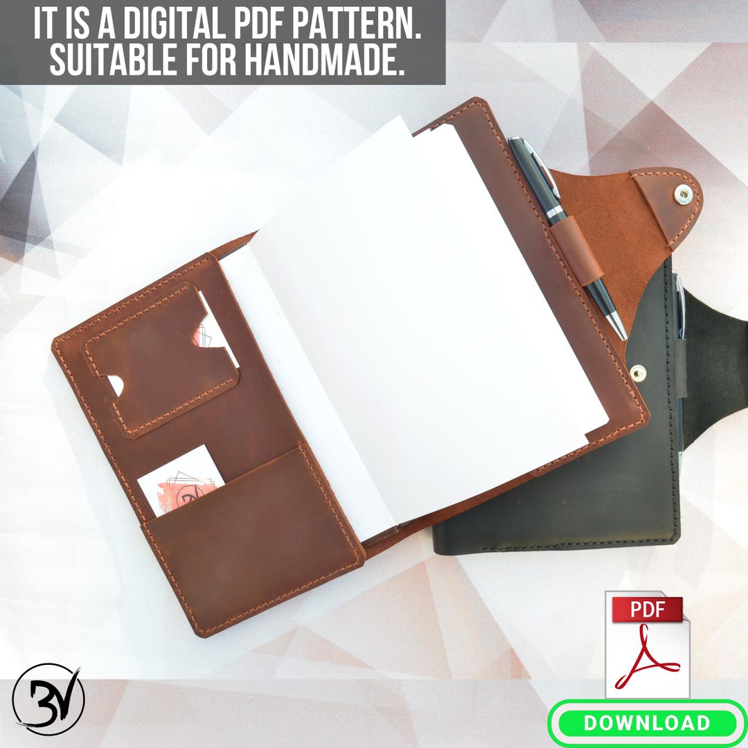 A5 Leather Notebook Cover Template – Digital PDF Pattern for DIY ...