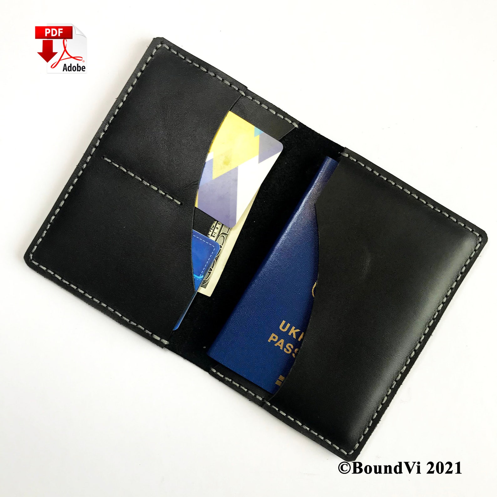 Document Holder Pattern, PDF Wallet Leather, Card Holder Pattern ...