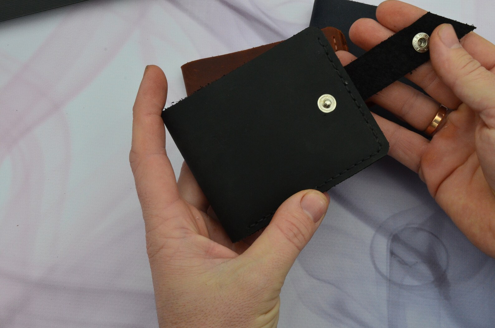 Personalized Mans Leather Bifold Wallet. Leather Biker Wallet. Slim ...