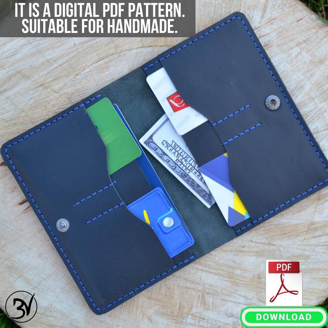 Leather Document Wallet Template, PDF Wallet Leather, Card Holder ...