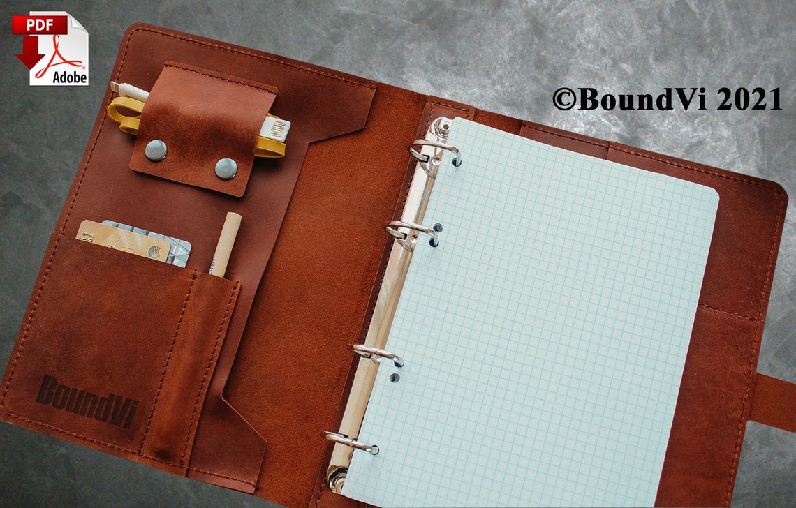 Template leather notebook Leather Notebook A5 Pattern PDF | Etsy