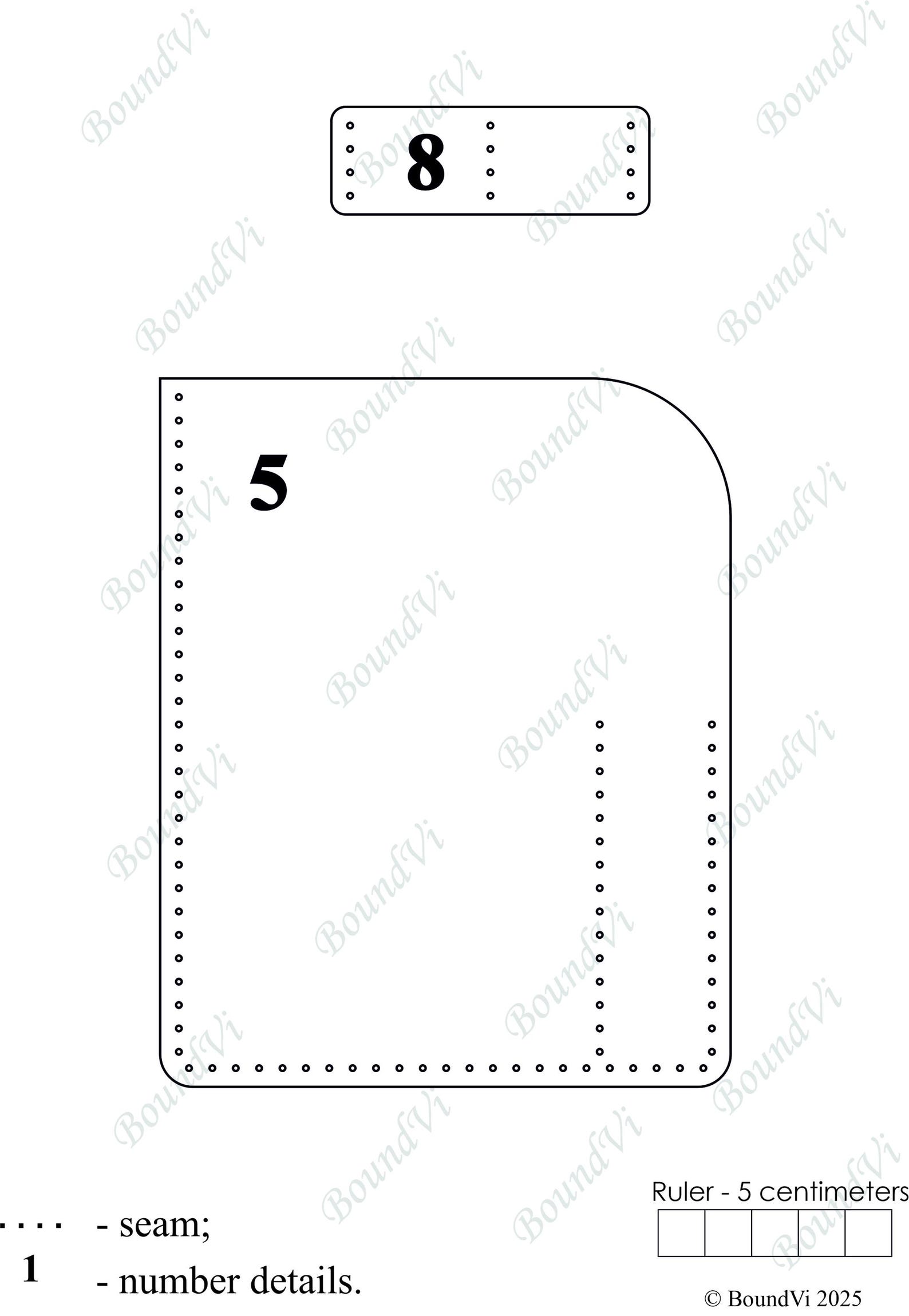 Leather Journal Cover A5 Pattern – Digital PDF Template for DIY ...
