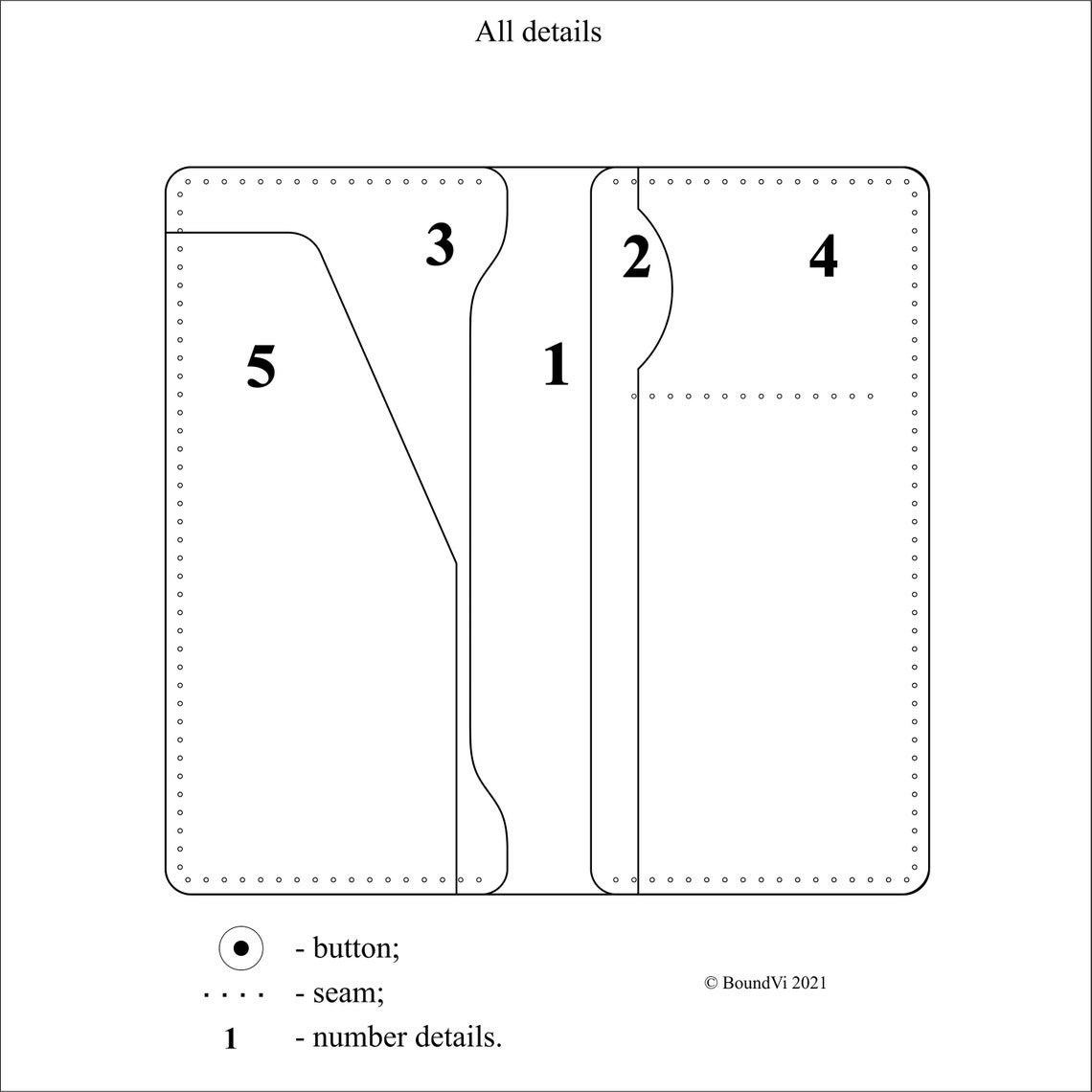 PDF Long Wallet Leather, Long Wallet PDF, Template Wallet, Pattern ...