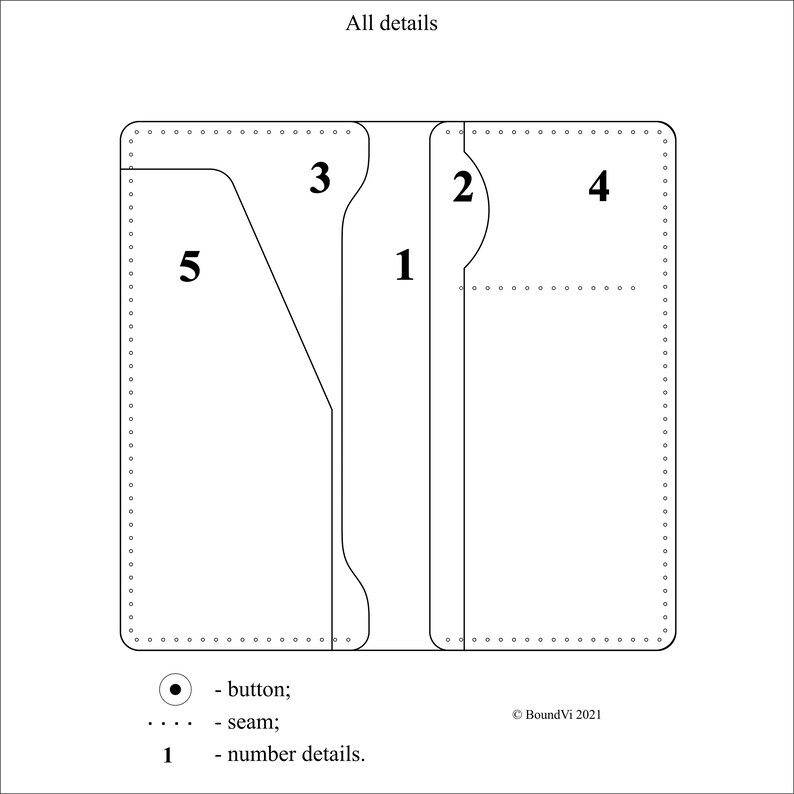 PDF Long Wallet Leather, Long Wallet PDF, Template Wallet, Pattern ...
