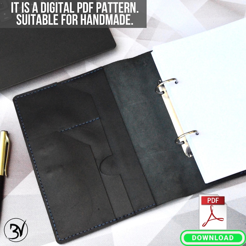 A5 Leather Notebook Cover Pattern – PDF Template for DIY Journal ...