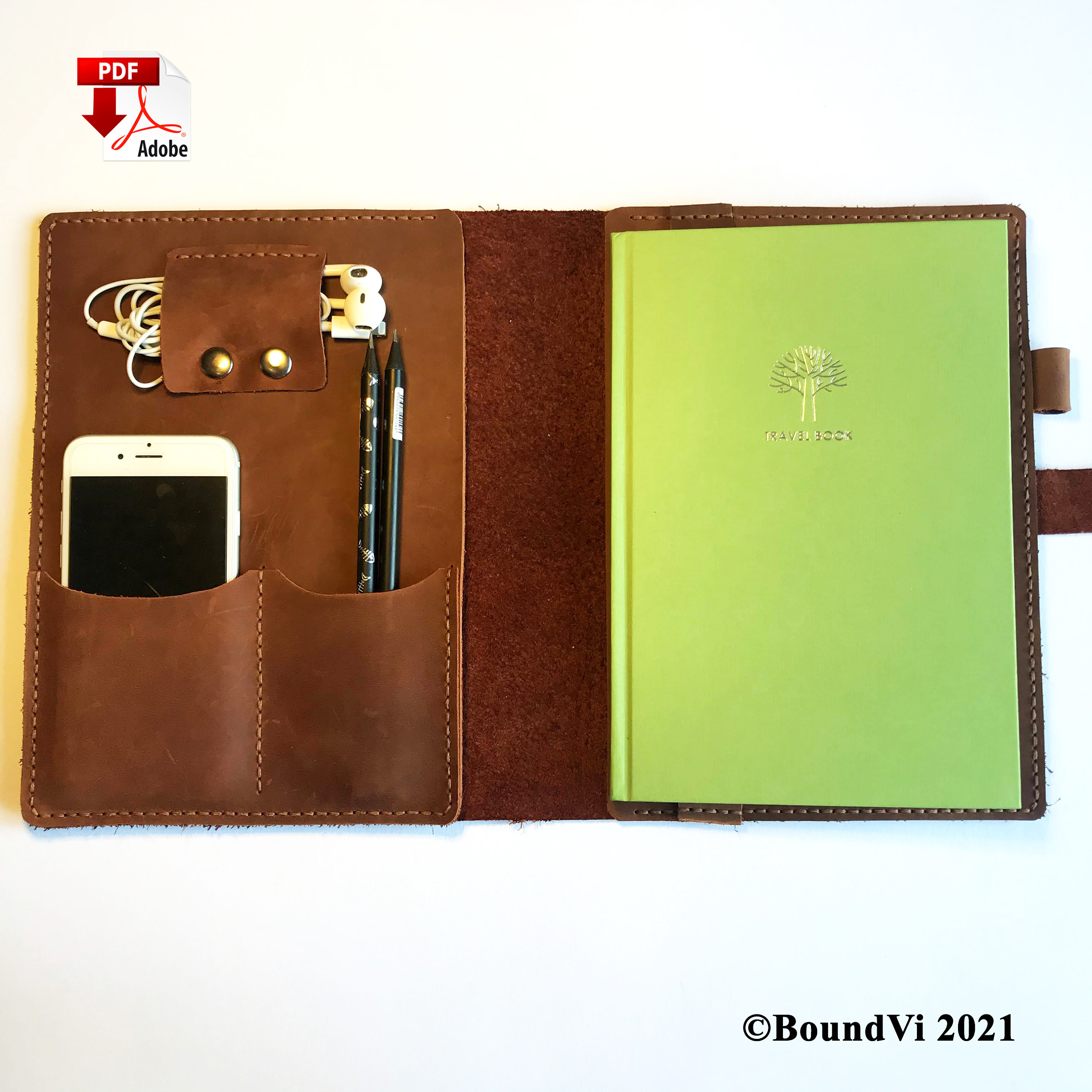 Leather Notebook A5 Pattern, PDF Pattern, Template Leather Notebook ...