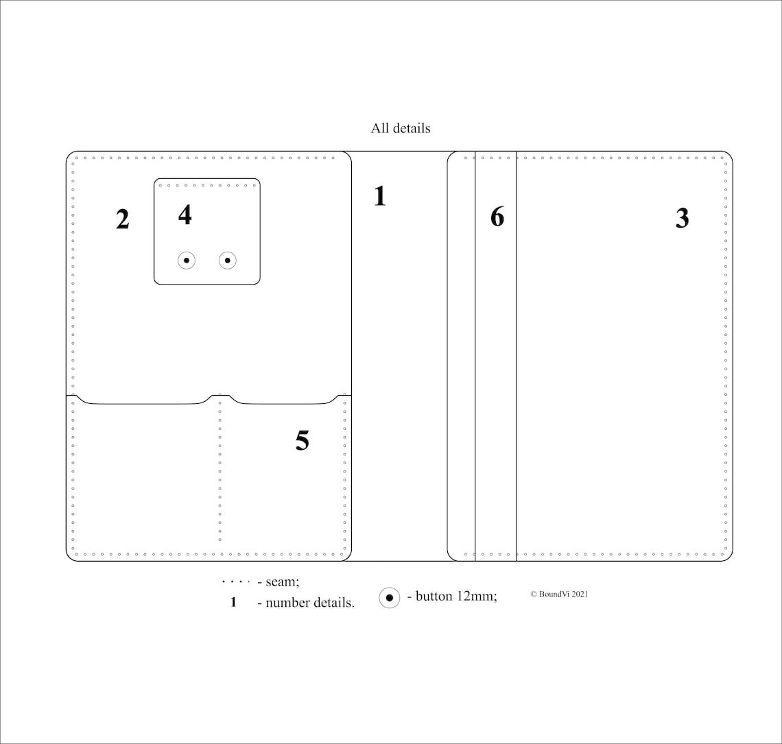 Leather Notebook A5 Pattern PDF Pattern Template Leather - Etsy
