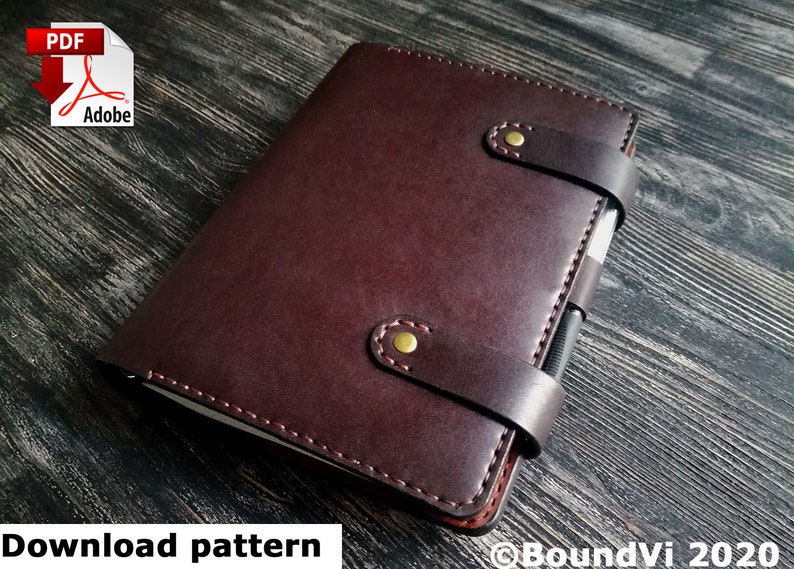 Template leather notebook Leather Notebook A5 Pattern PDF | Etsy