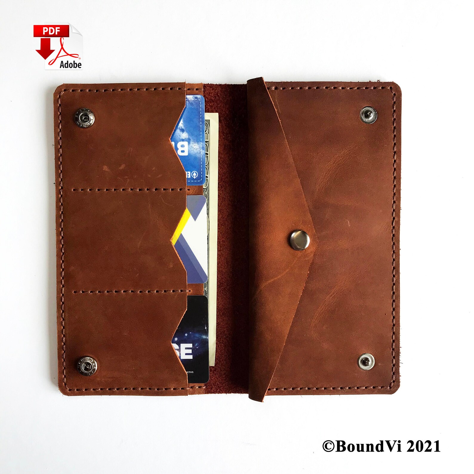 PDF Long Wallet Leather, Long Wallet PDF, Pattern Bifold, Man Wallet ...