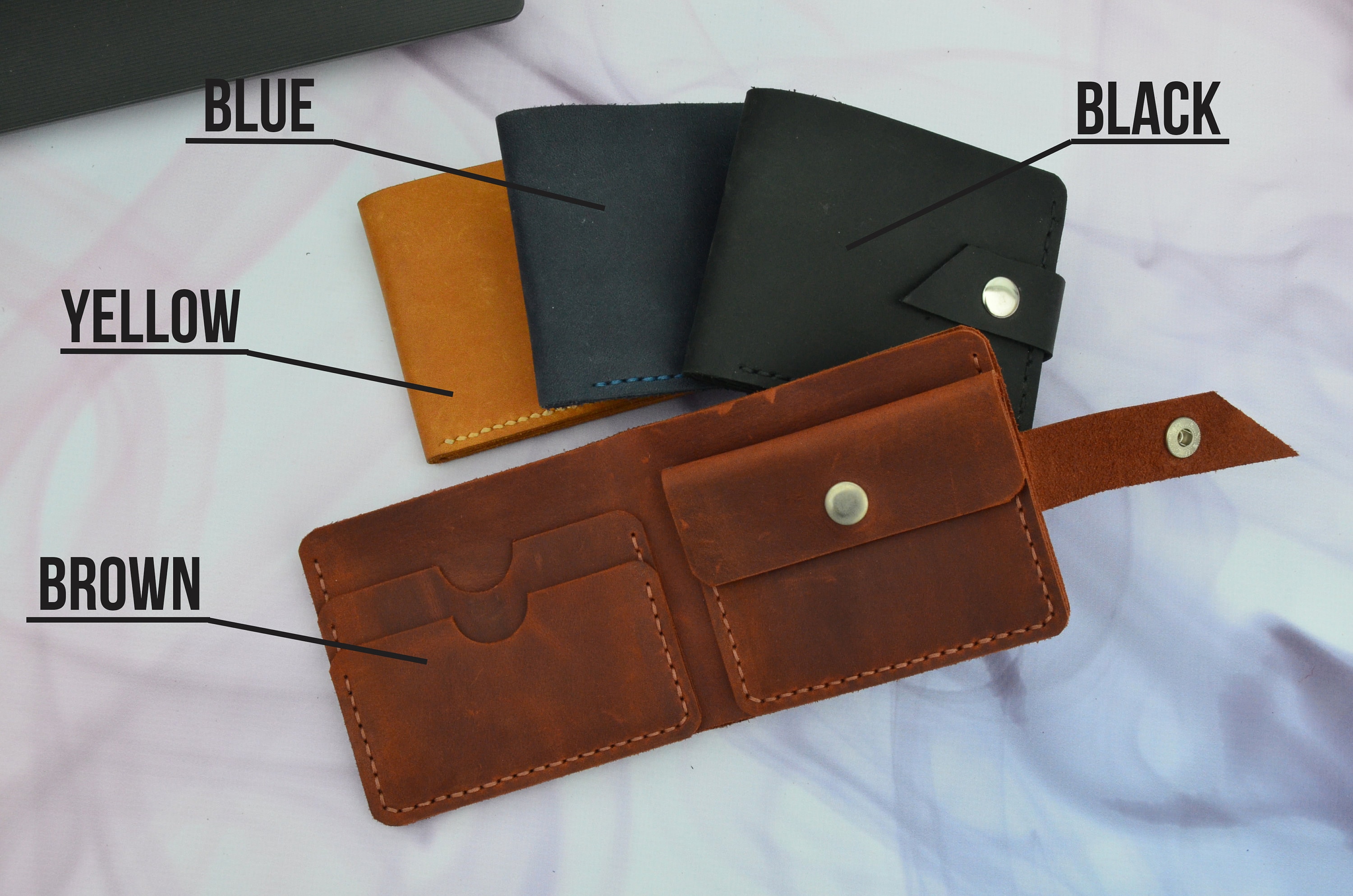 Personalized Mans Leather Bifold Wallet. Leather Biker Wallet. Slim ...