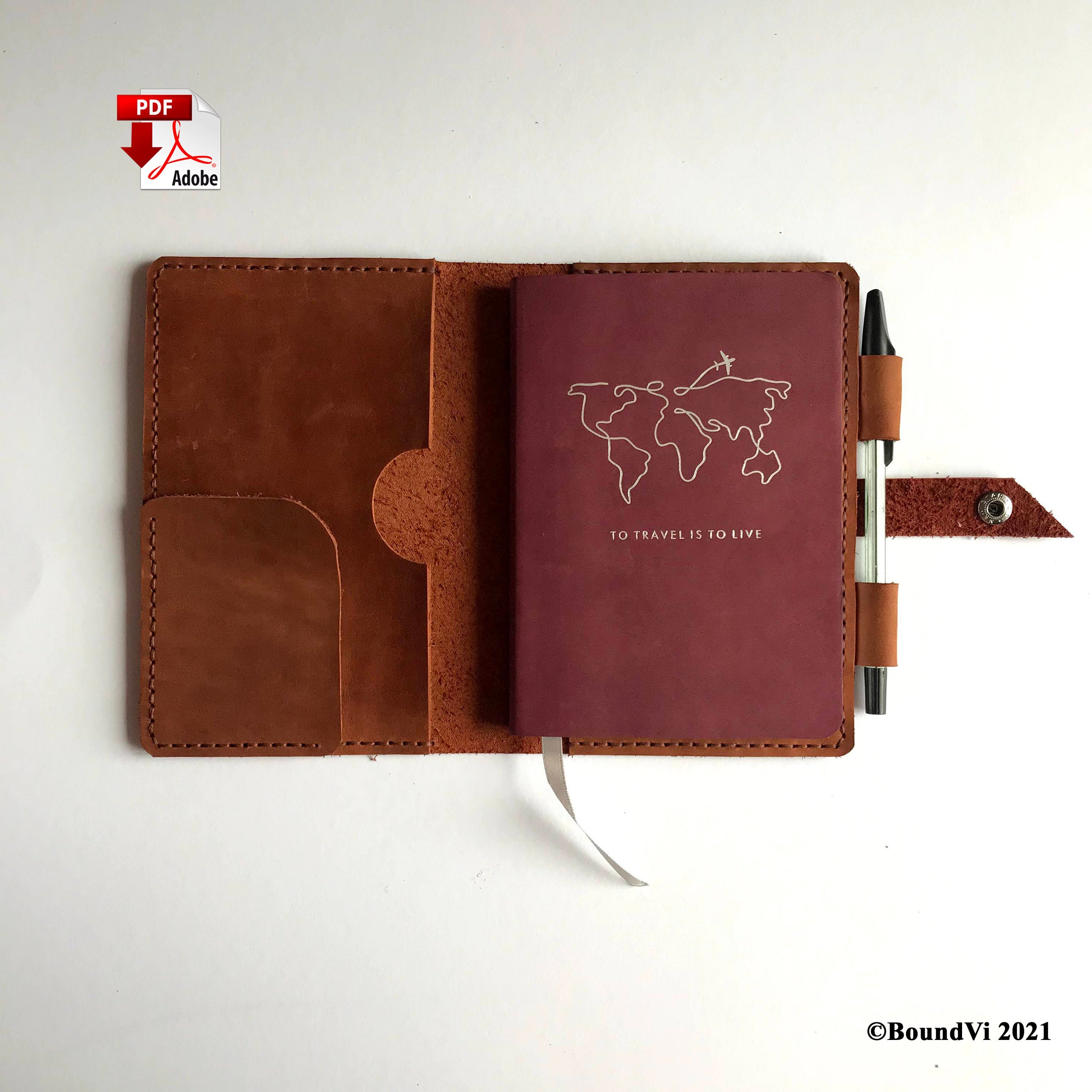 Template Leather Notebook, Travelbook PDF, Leather Notebook A6 Pattern ...