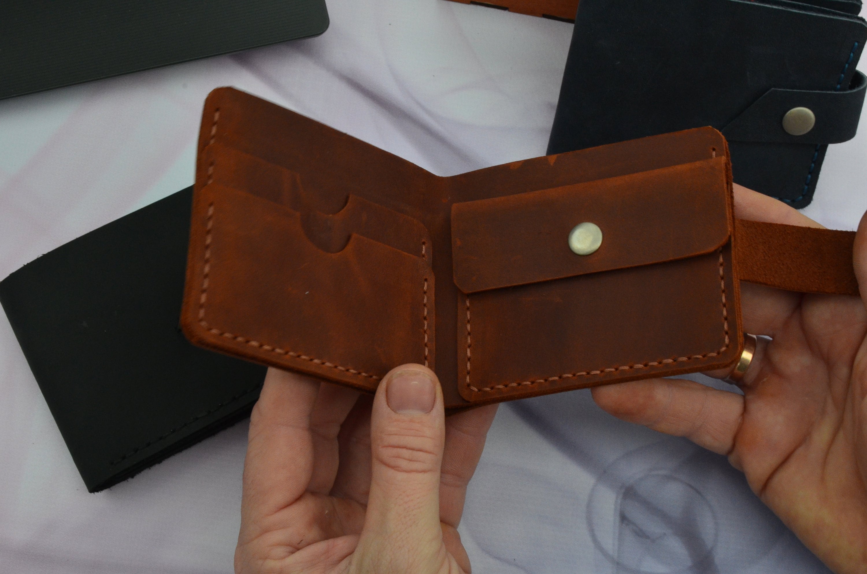 Personalized Mans Leather Bifold Wallet. Leather Biker Wallet. Slim ...