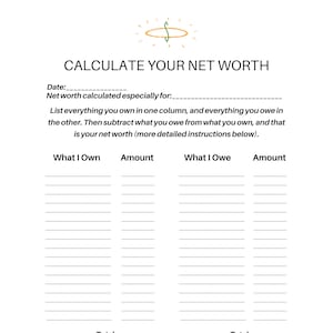 Printable Net Worth Calculator Worksheet, Fillable PDF Net Worth ...