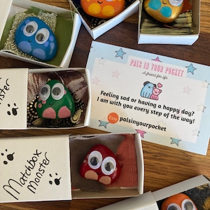 Worry Monster in Matchbox. Worry Stone| Gift for Anxiety| Mental Health ...