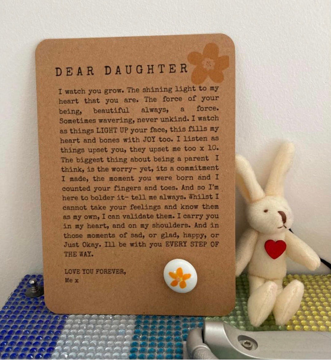 Dear Daughter. Letter to Daughter. Card. Pebble and Poem. - Etsy