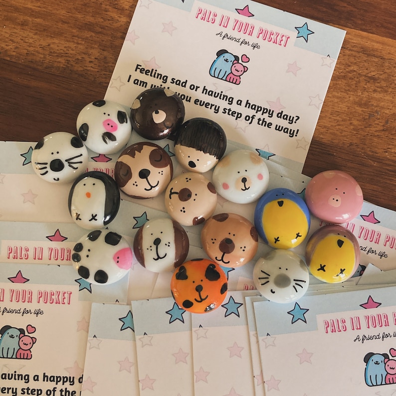 Pocket Pets, Little Animal Rocks. Self Care. Worries. Cute Painted ...