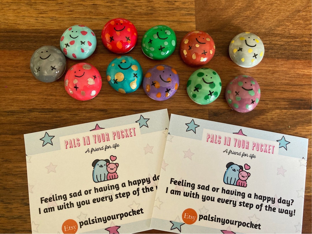 Pocket Worry Gobler Worry Rock, Worry Blob, Personalised Gift, Miss You ...