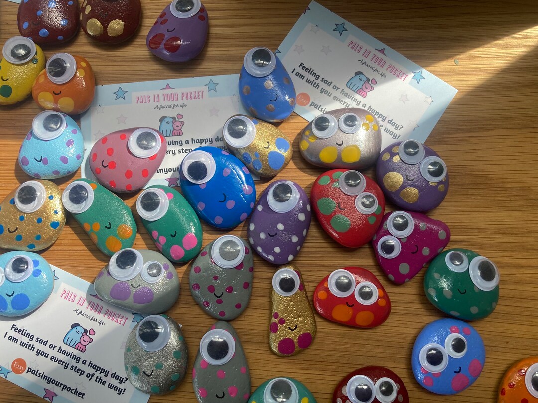 Large Worry Monster Rock, Monster Pet, Spotty, Stripes, Stone, Anxiety ...