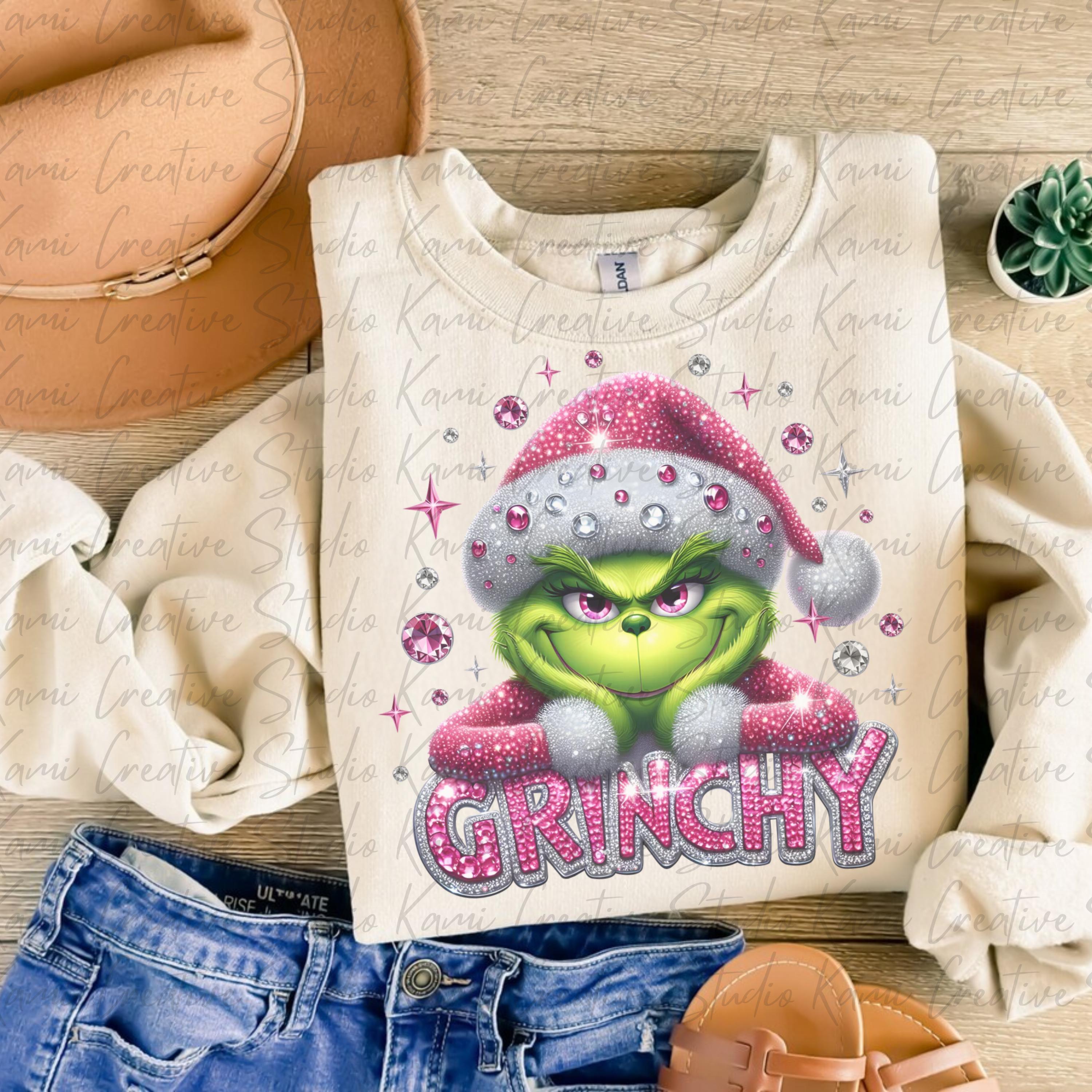 Pink Rhinestone Christmas Png, Merry Christmas Png, the Grinch ...