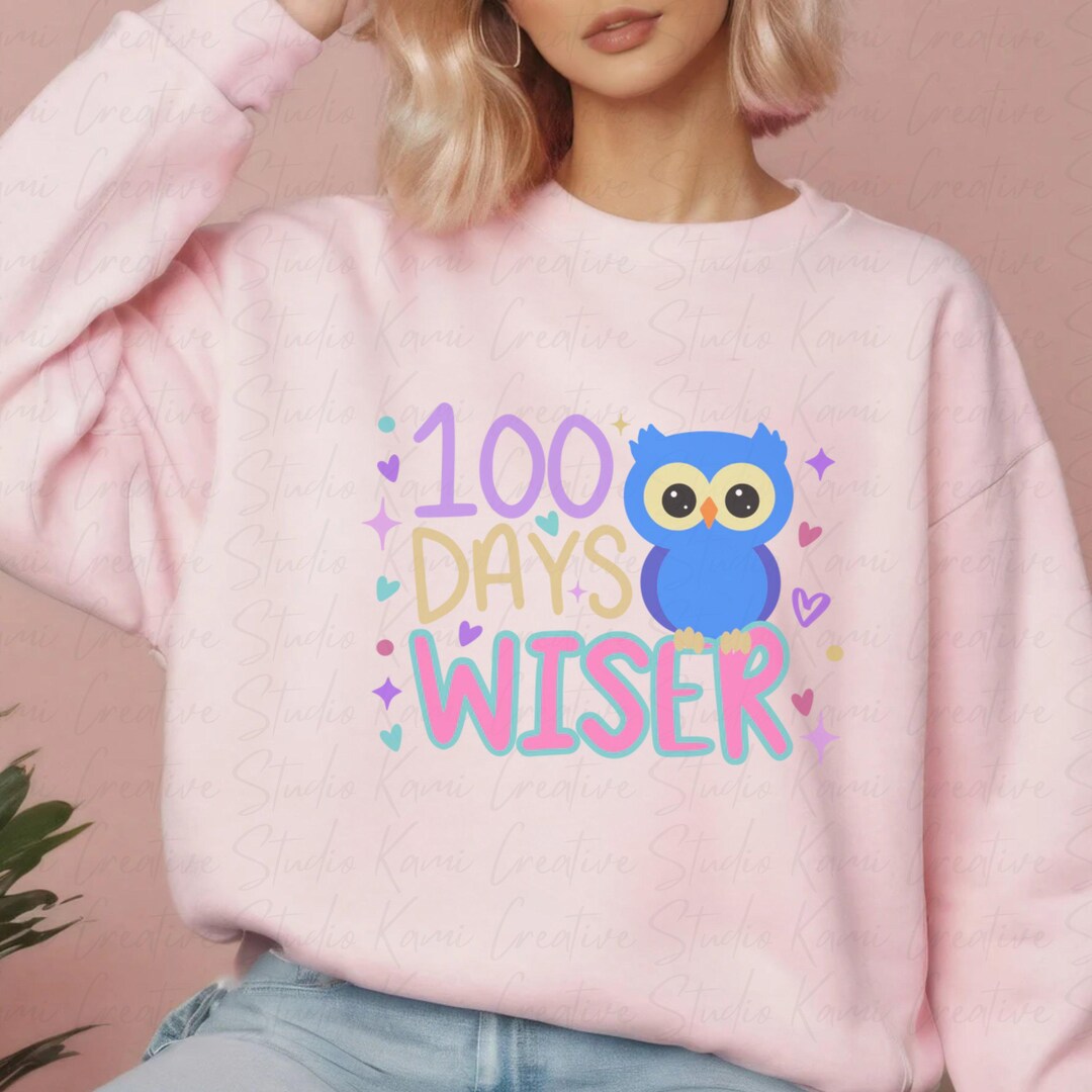 100 Days Wiser Owl PNG, Cute Owl Digital Download, 100 Days School ...