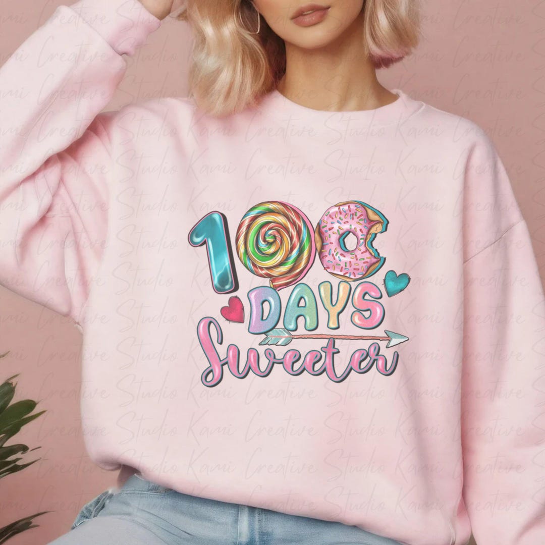 100 Days Sweeter PNG File, 100 Days of School Digital Download, 100 ...