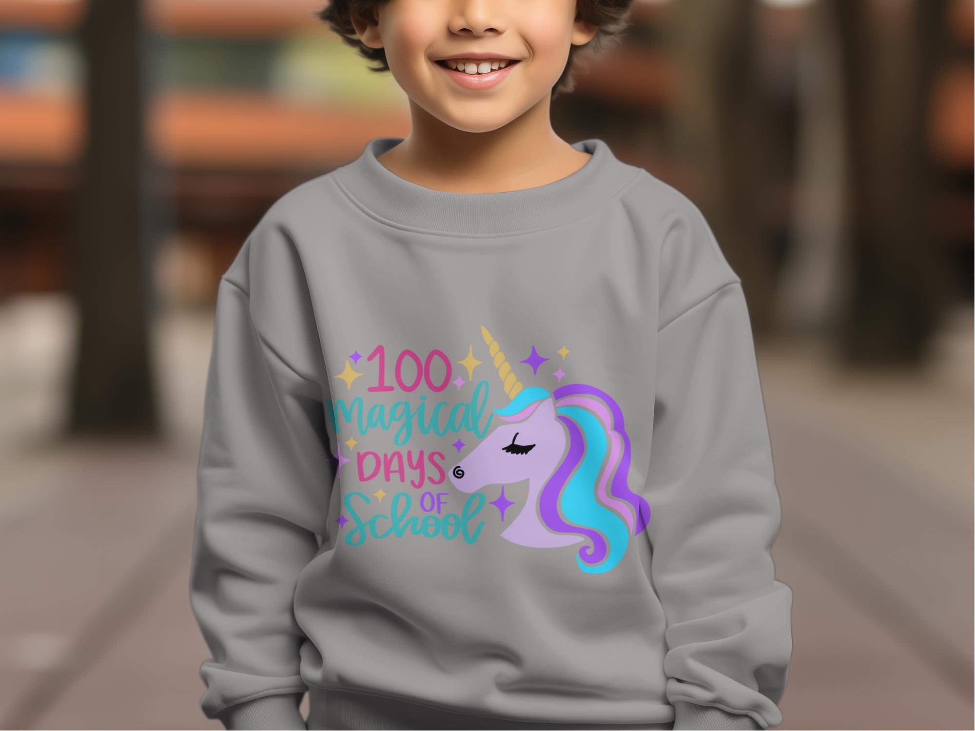 100 Magical Days of School Unicorn PNG, School Days Celebration Clipart ...
