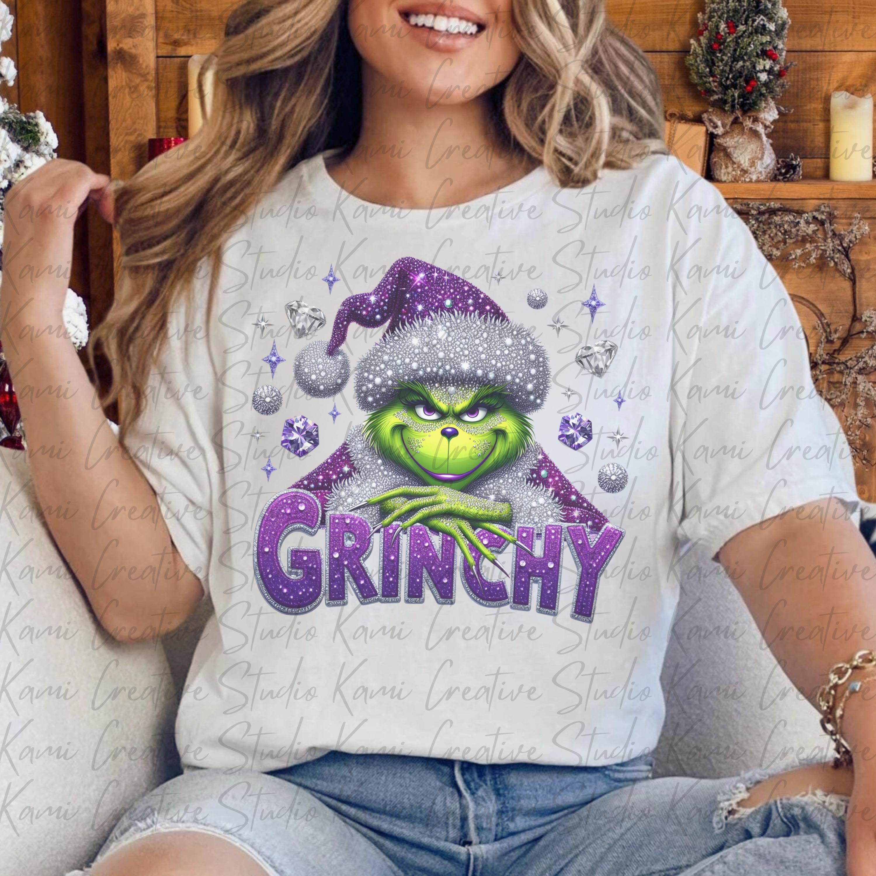 Purple Rhinestone Christmas Png, Merry Christmas Png, the Grinch ...