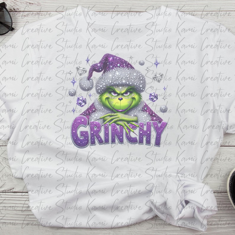 Purple Rhinestone Christmas Png, Merry Christmas Png, the Grinch ...