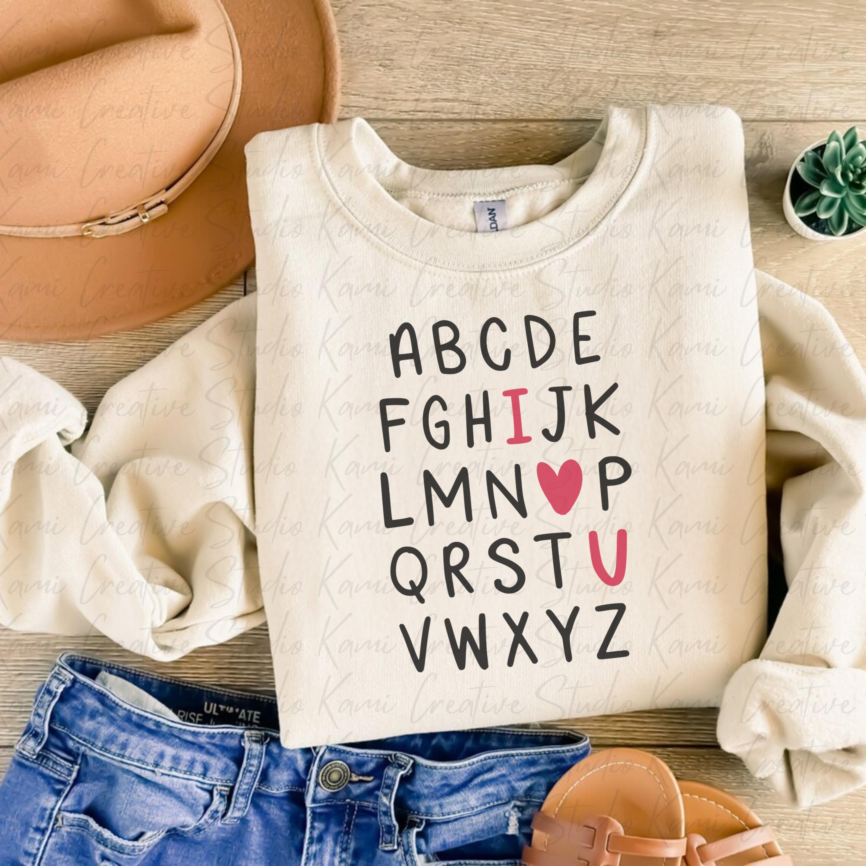 Cute Alphabet Letters I Love You Design PNG, Heart Alphabet Clipart ...