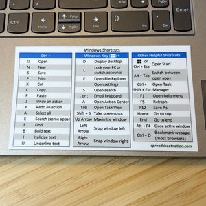 Windows Shortcuts 3" X 5" Sticker for Laptop or Desk - Etsy