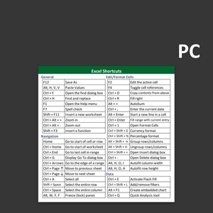 Excel Shortcuts Mouse Pad mac - Etsy