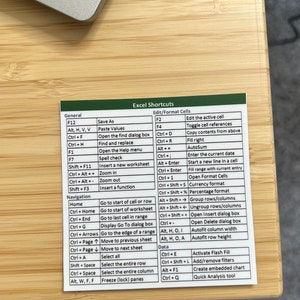 Excel Shortcuts Sticker (PC) - Etsy