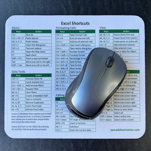 Excel Shortcuts Mouse Pad (PC) - Etsy