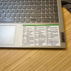 Large Google Sheets Shortcuts Sticker (PC) 3" X 5" Sticker for Laptop ...