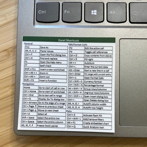 Excel Shortcuts Sticker (PC) - Etsy