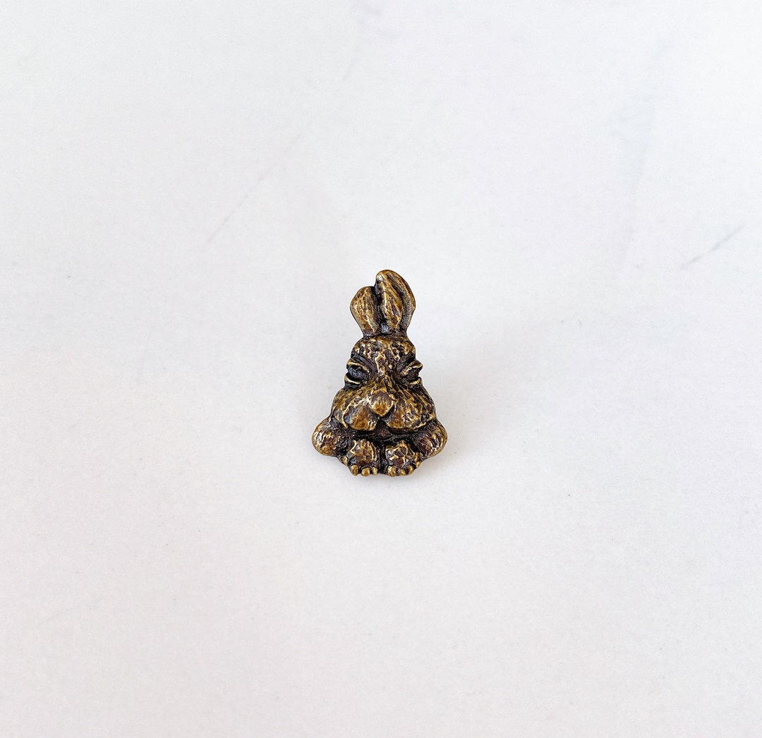 Antique Gold Rabbit Pin: Japanese Bunny Brooch - Etsy