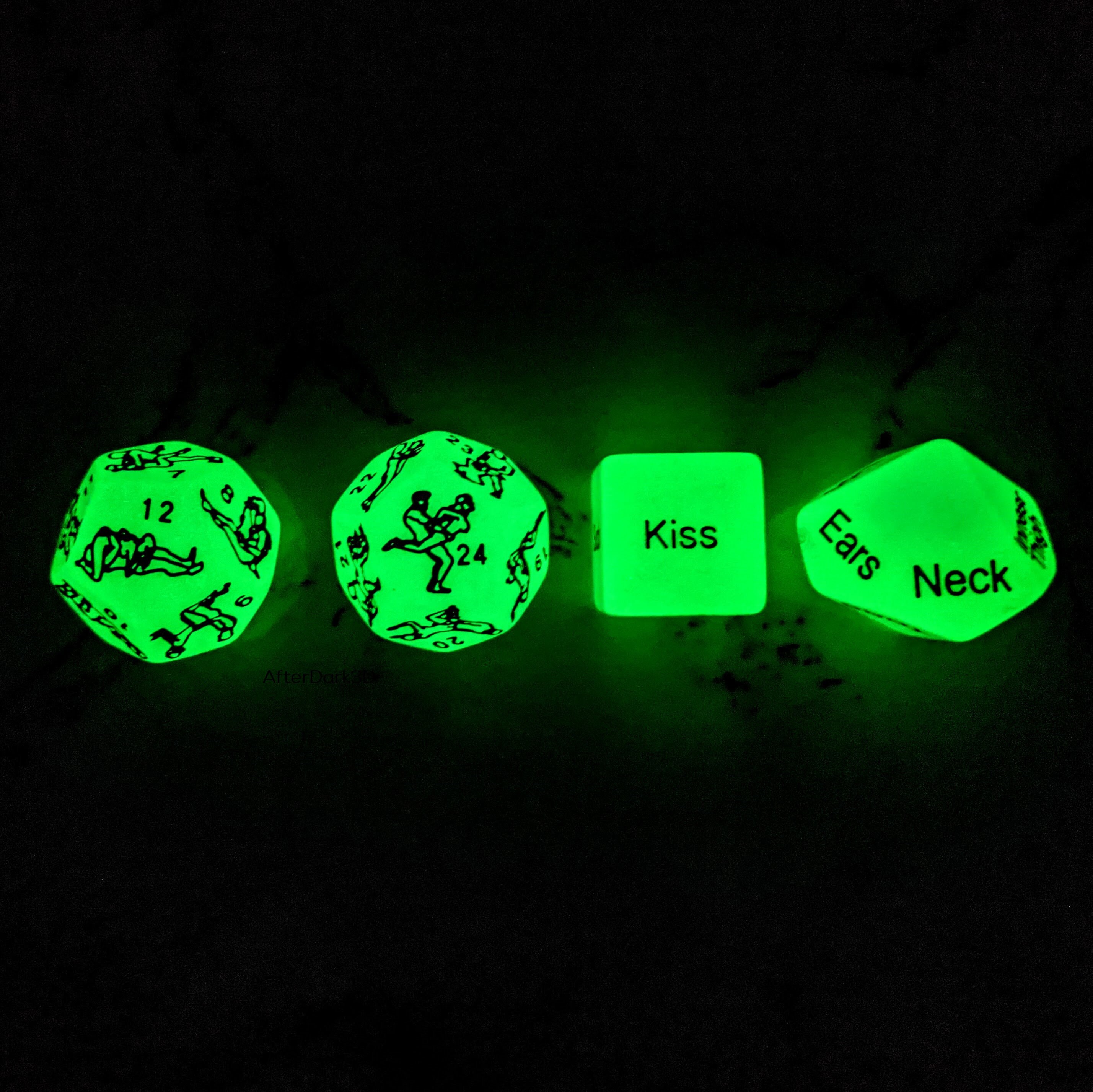 Sex Dice Glow In The Dark 4 Piece Sex Positions Bedroom Fun Etsy
