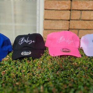 Belize Cursive Font Embroidered Hat - Etsy