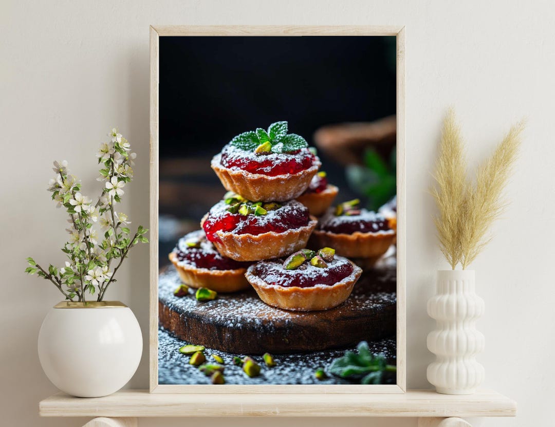Berry Tart Stack, Berry Tarts, Fruit Pastries, Perfect for Home Decor ...