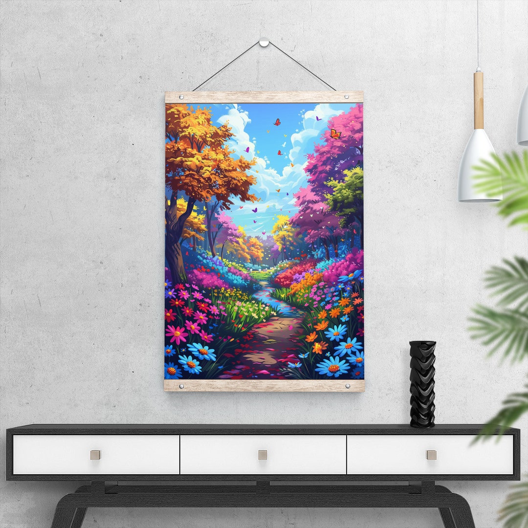 Enchanting Autumn Stroll Through Colorful Wildflowers Digital Art Print ...