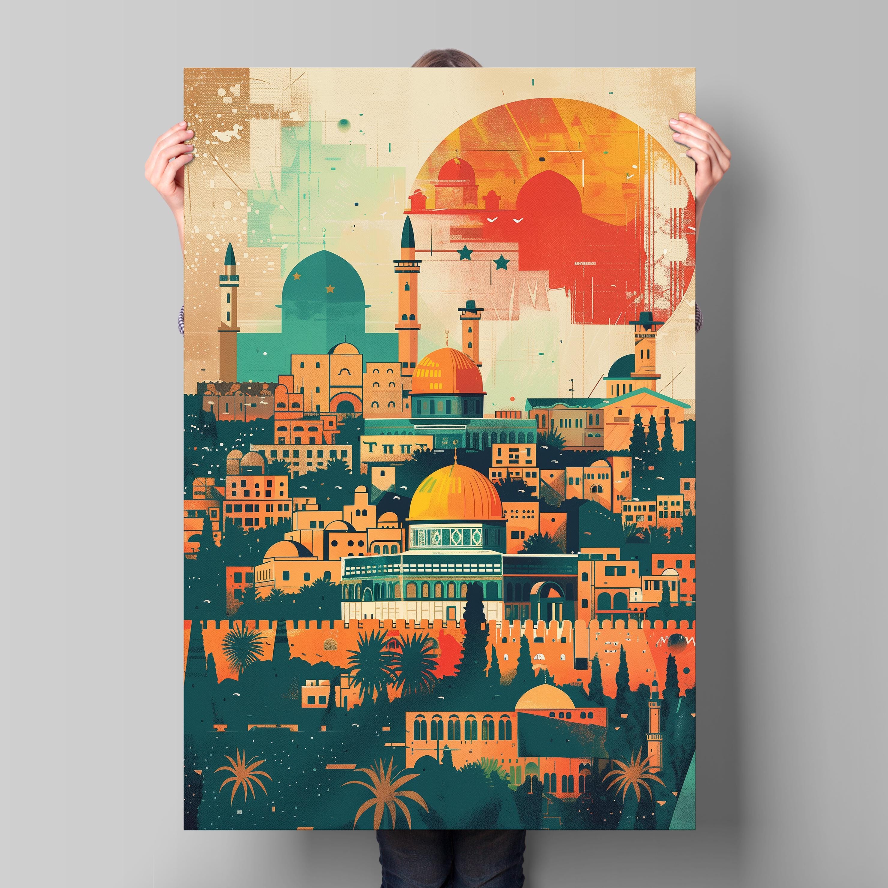Palestine Middle Eastern Cityscapes: Mosques and Domes Digital Art ...
